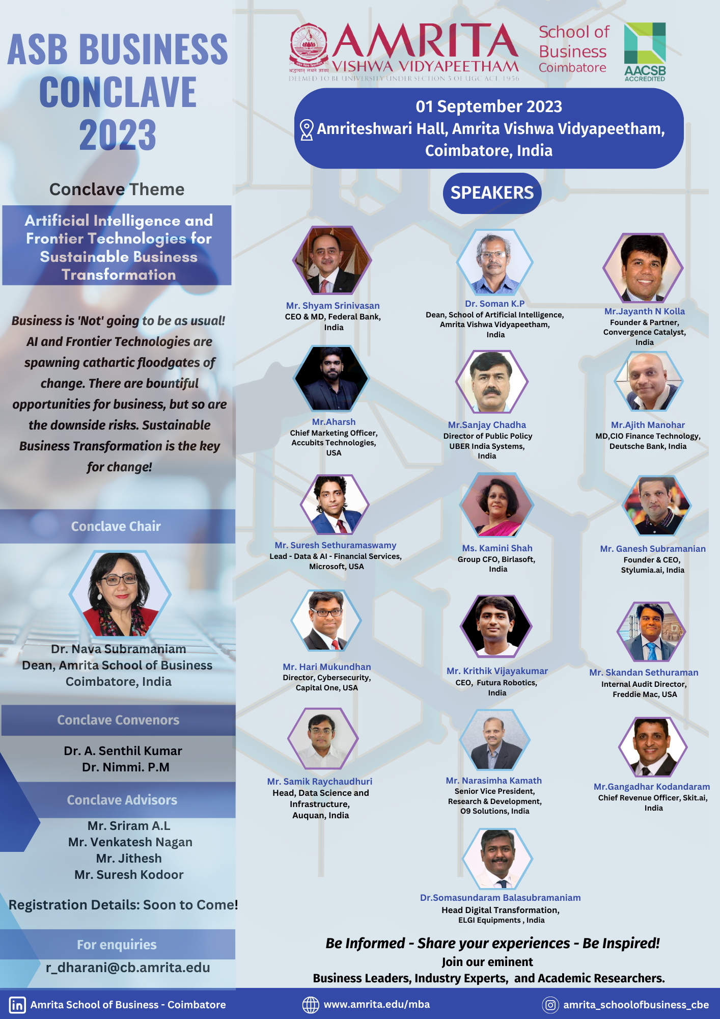 Amrita MBA Connect – To Share & Celebrate Life @ ASB